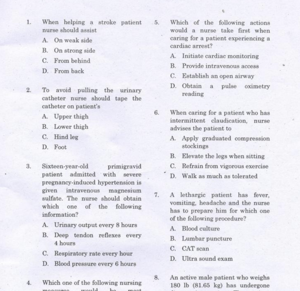 KGMU Nursing Officer Question Paper Download PDF {Format}